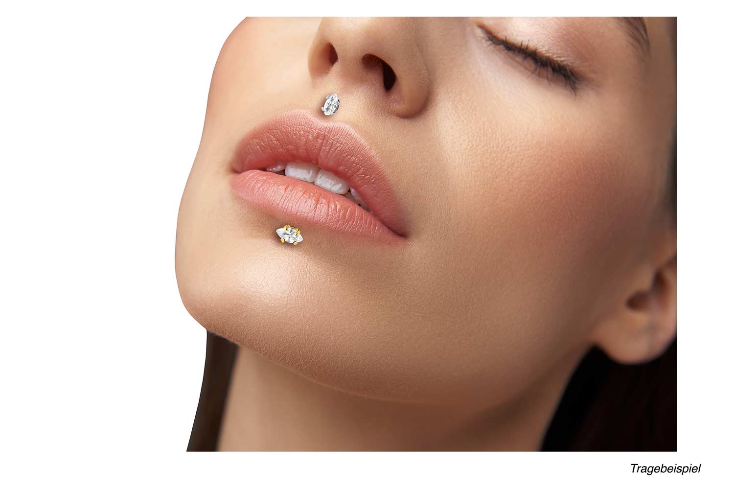 PTFE labret with internal thread + titanium attachment SETTED CRYSTAL ...